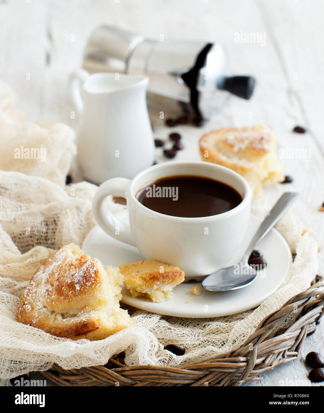 Italian coffee set for breakfast Stock Photo - Alamy