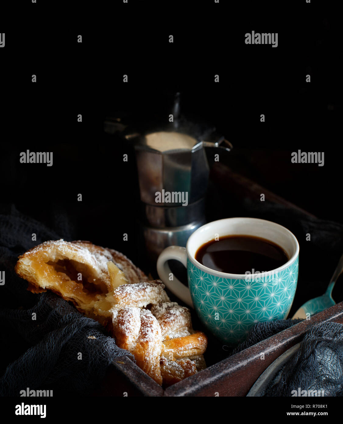 Italian coffee set for breakfast Stock Photo - Alamy