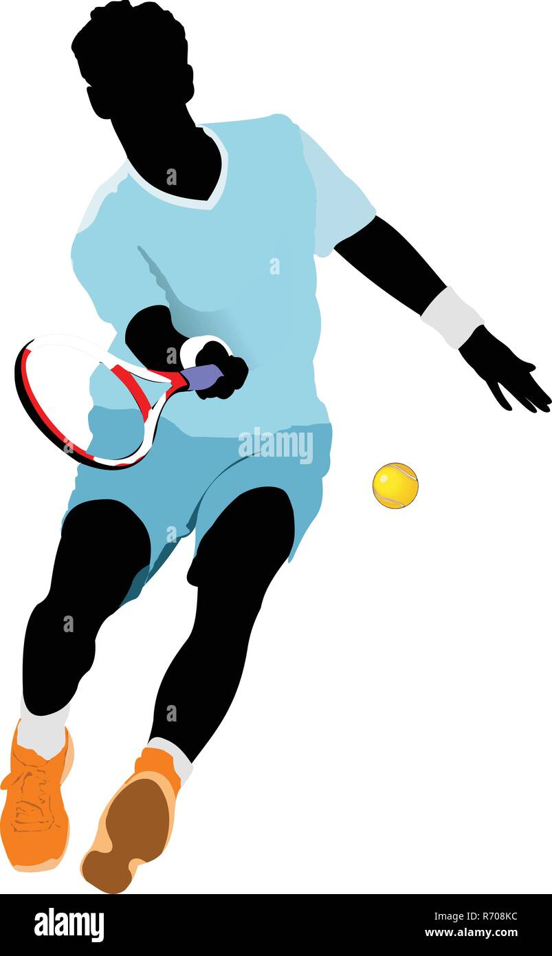 Tennis player. Colored Vector illustration for designers Stock Vector ...