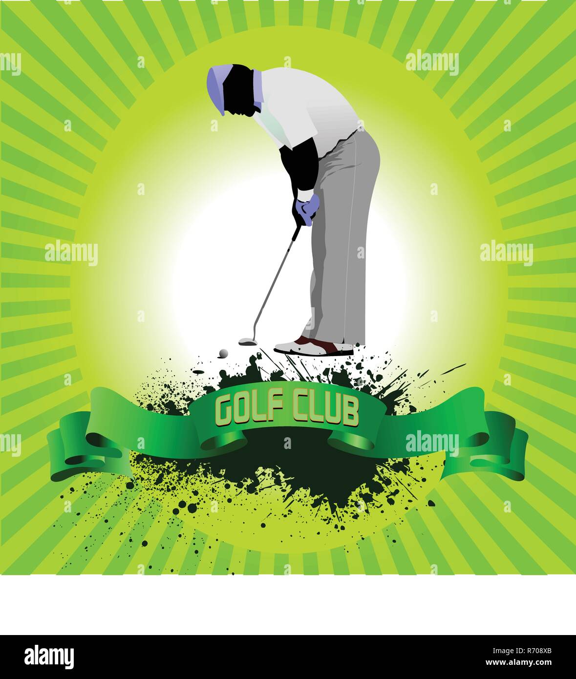 Poster with Golf players. Vector illustration Stock Vector Image & Art ...