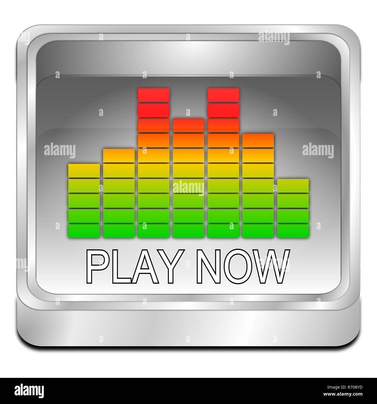 decorative silver Play Button - 3D illustration Stock Photo - Alamy
