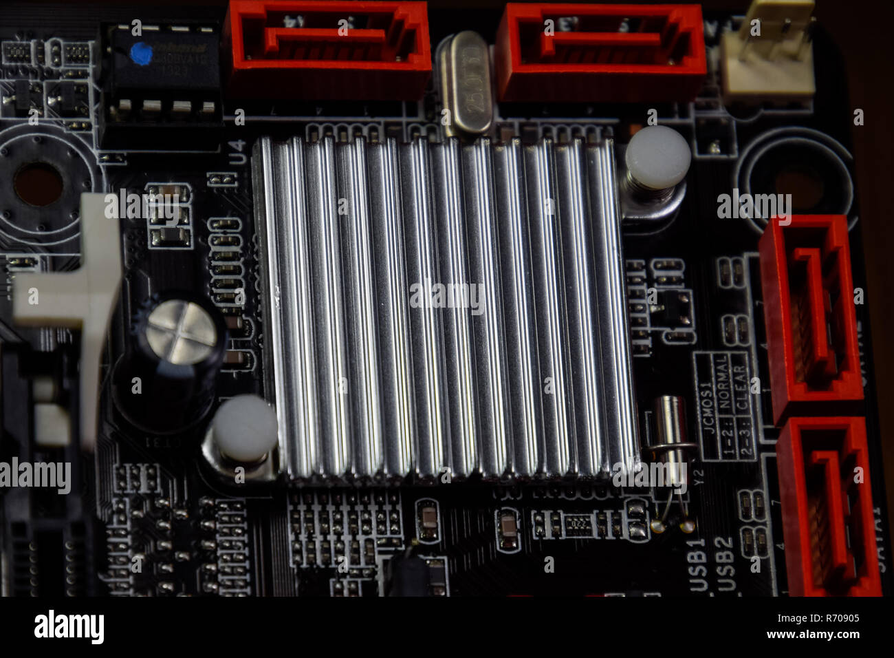 Electronic board with electrical components. Electronics of computer ...