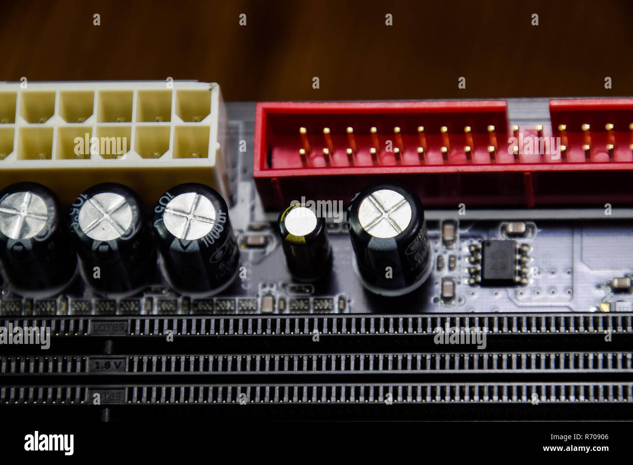 Electronic board with electrical components. Electronics of computer ...