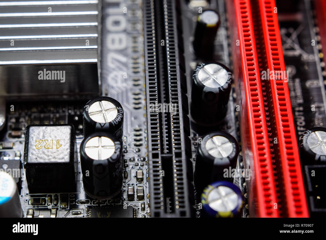 Electronic board with electrical components. Electronics of computer ...