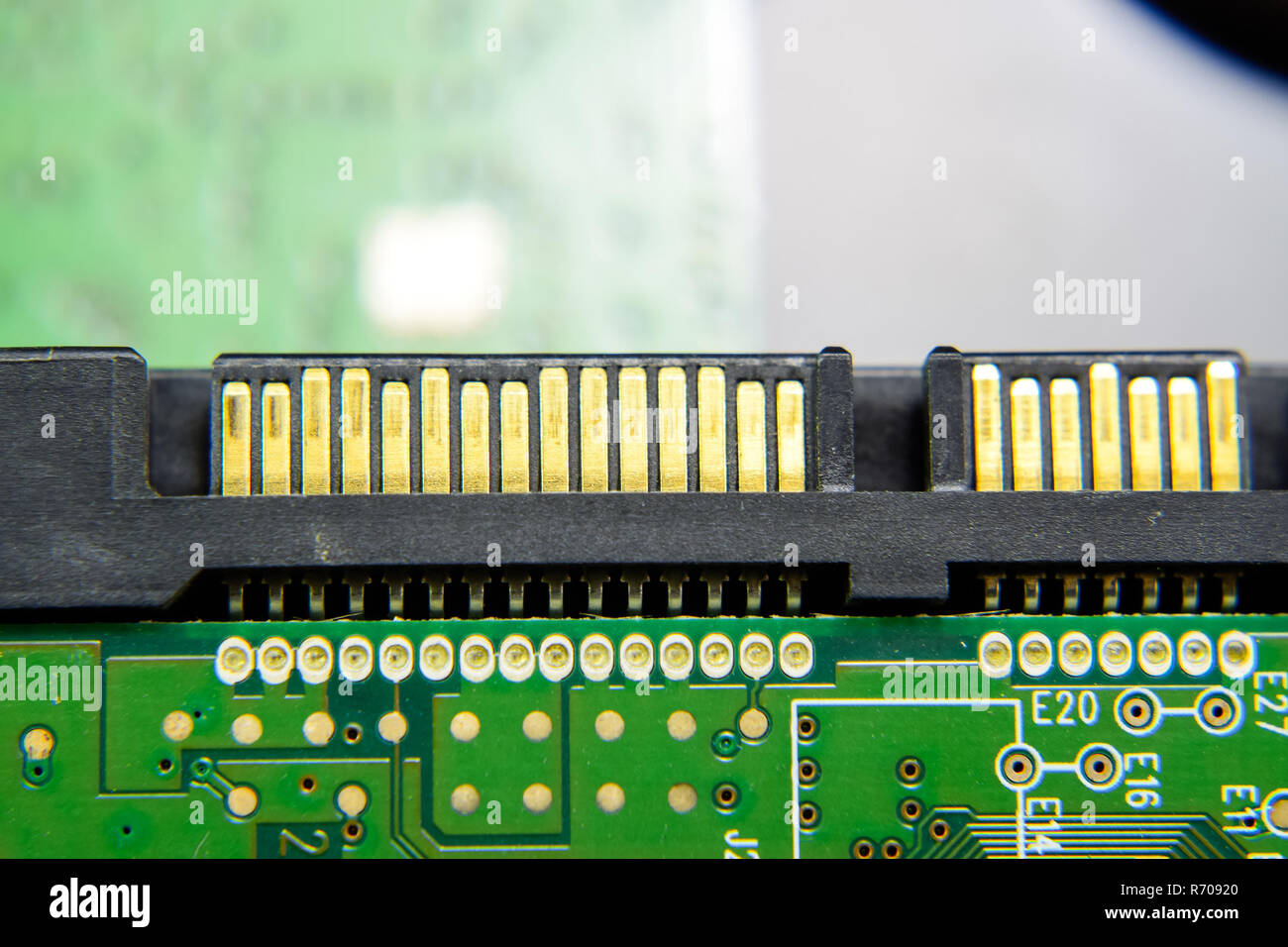 sata hard drive connector Electronic board with electrical components ...