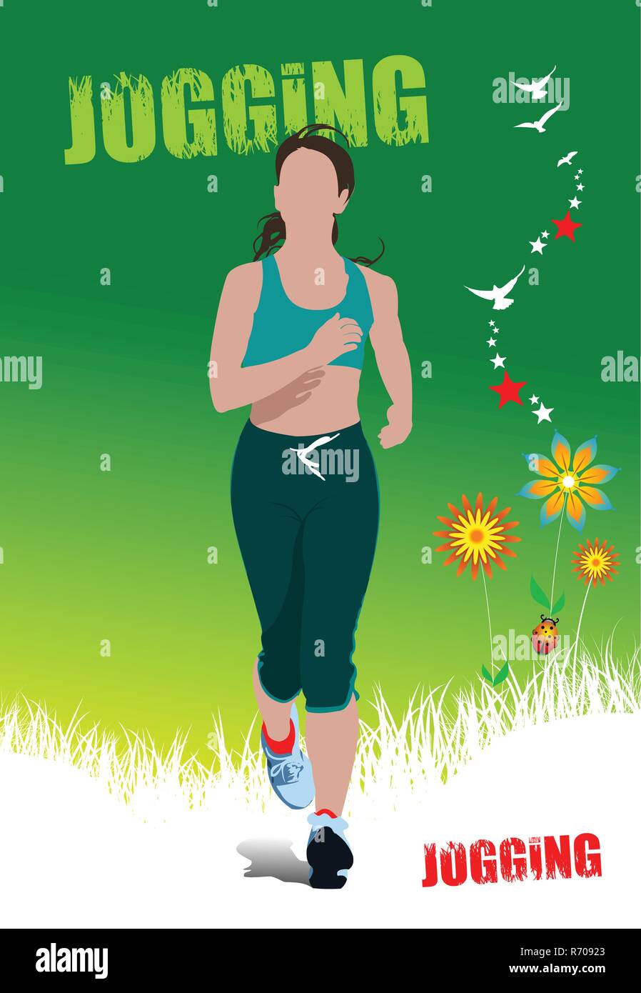 Jogging woman vector vectors hi-res stock photography and images - Alamy