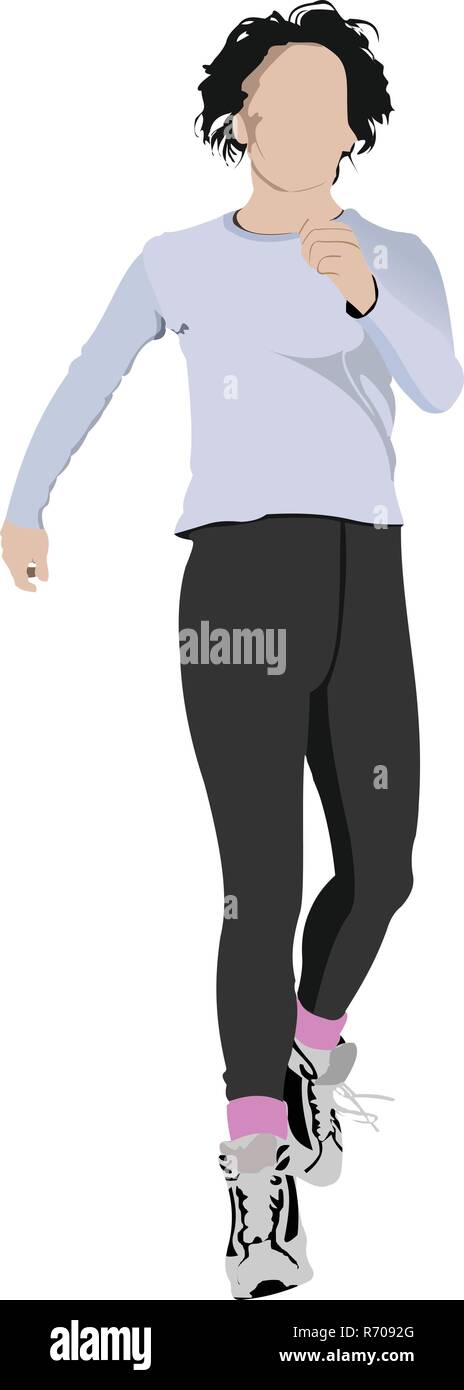The running woman. Vector illustration Stock Vector Image & Art - Alamy