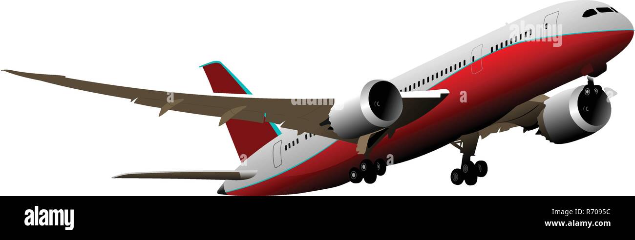 Airplane in flight. Vector illustration Stock Vector Image & Art - Alamy