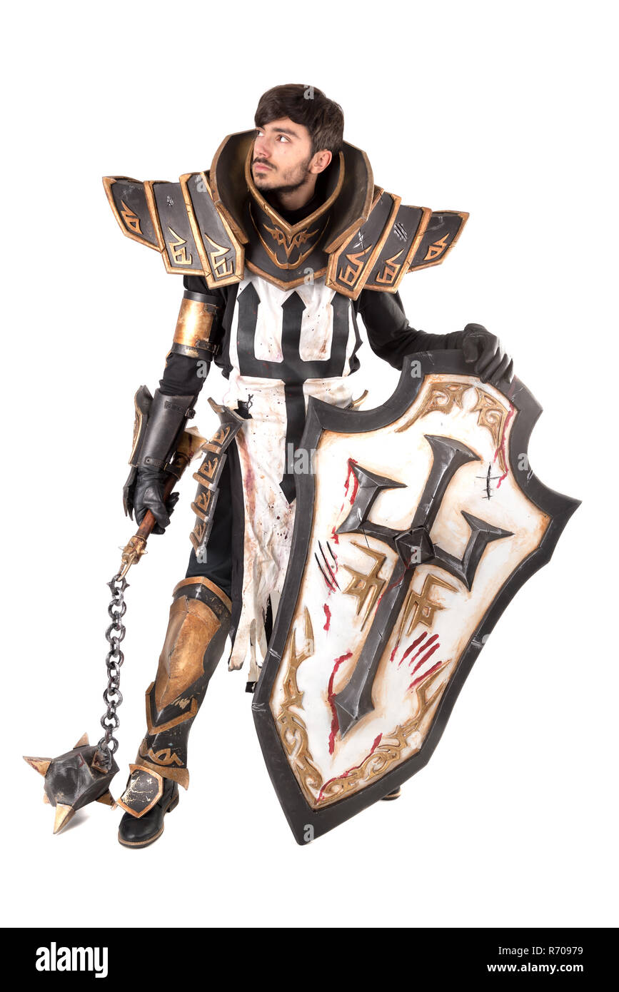 Man with knight costume Stock Photo - Alamy