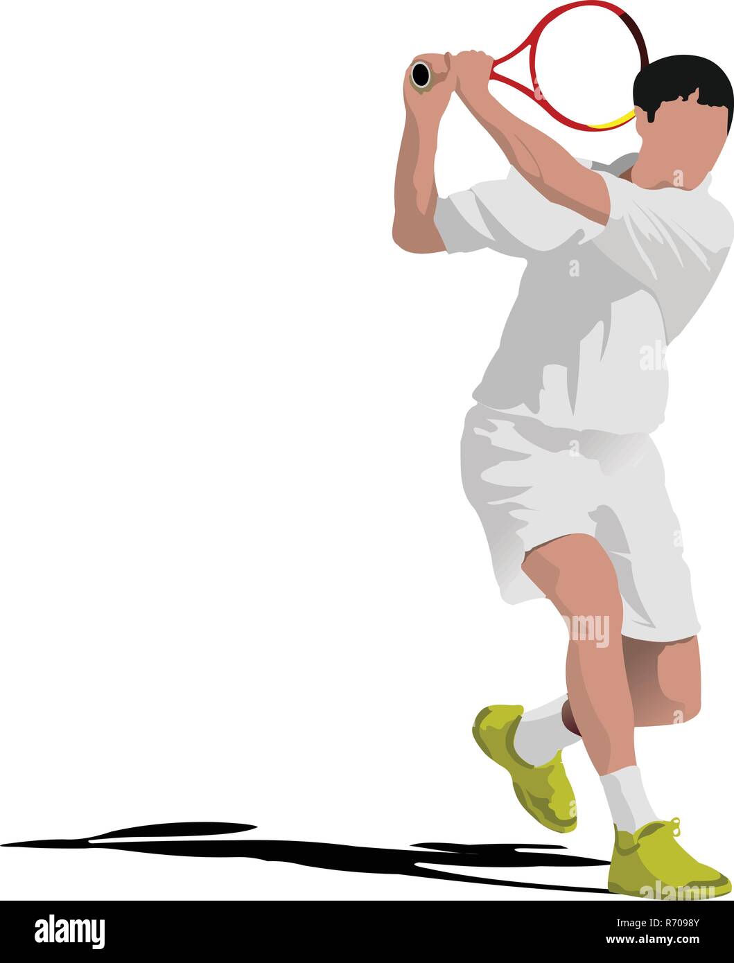 Tennis player. Colored Vector illustration for designers Stock Vector ...