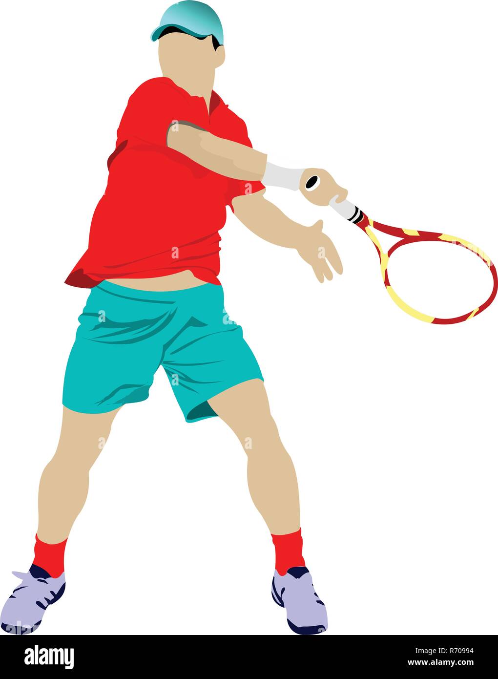 Tennis player. Colored Vector illustration for designers Stock Vector ...
