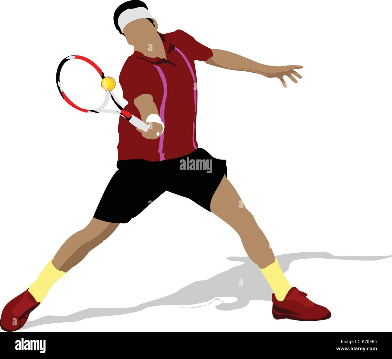 Tennis player. Colored Vector illustration for designers Stock Vector ...