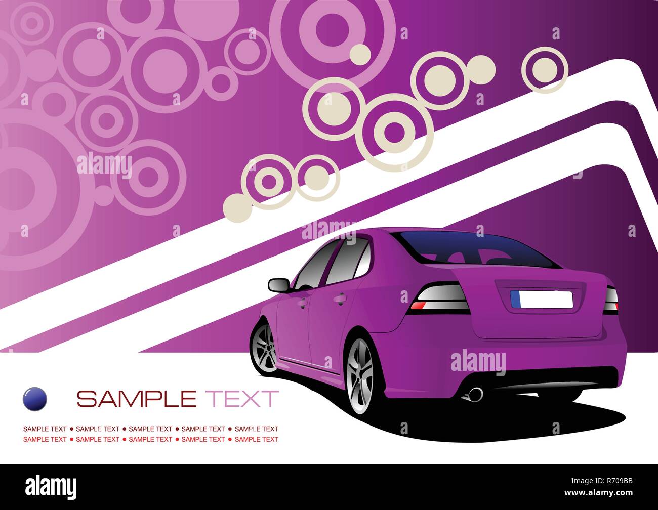 Purple business background with luxury car image. Vector illustration ...