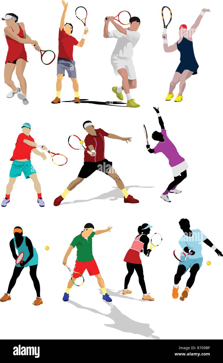 Tennis player. Colored Vector illustration for designers Stock Vector ...