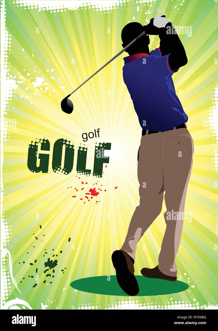 Poster with Golf players. Vector illustration Stock Vector Image & Art ...