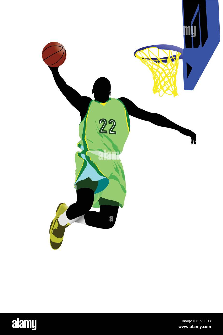 Basketball players. Colored Vector illustration for designers Stock ...