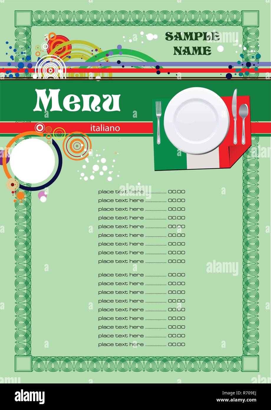 Italian restaurant Stock Vector Images - Alamy