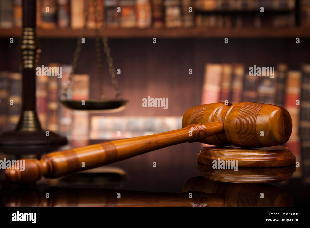 Courtroom, Law theme, mallet of the justice Stock Photo - Alamy