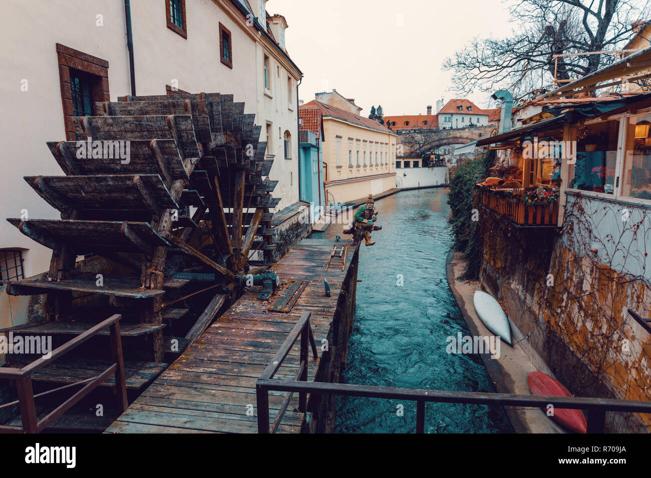 Kampa Island, known as Venice of Prague, in the Mala Strana with small ...