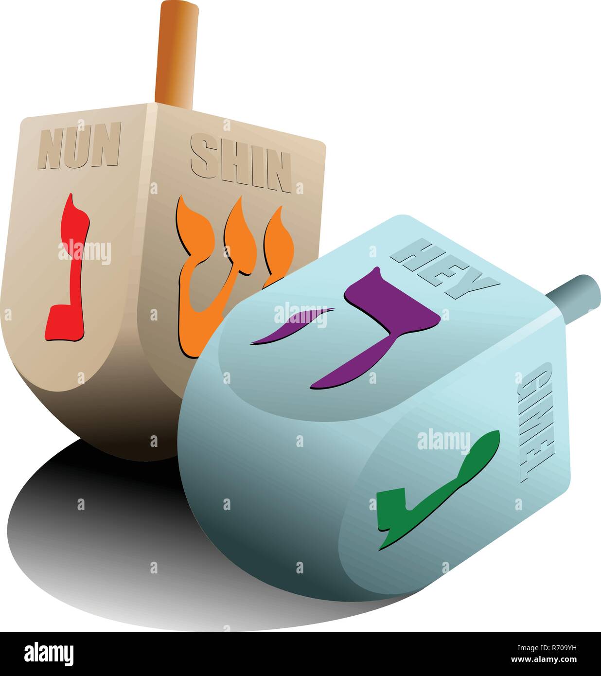 Dreidel as element of Hanukkah festival. Vector Stock Vector Image ...