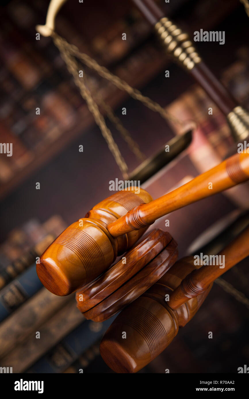 Courtroom, Law theme, mallet of the justice Stock Photo - Alamy