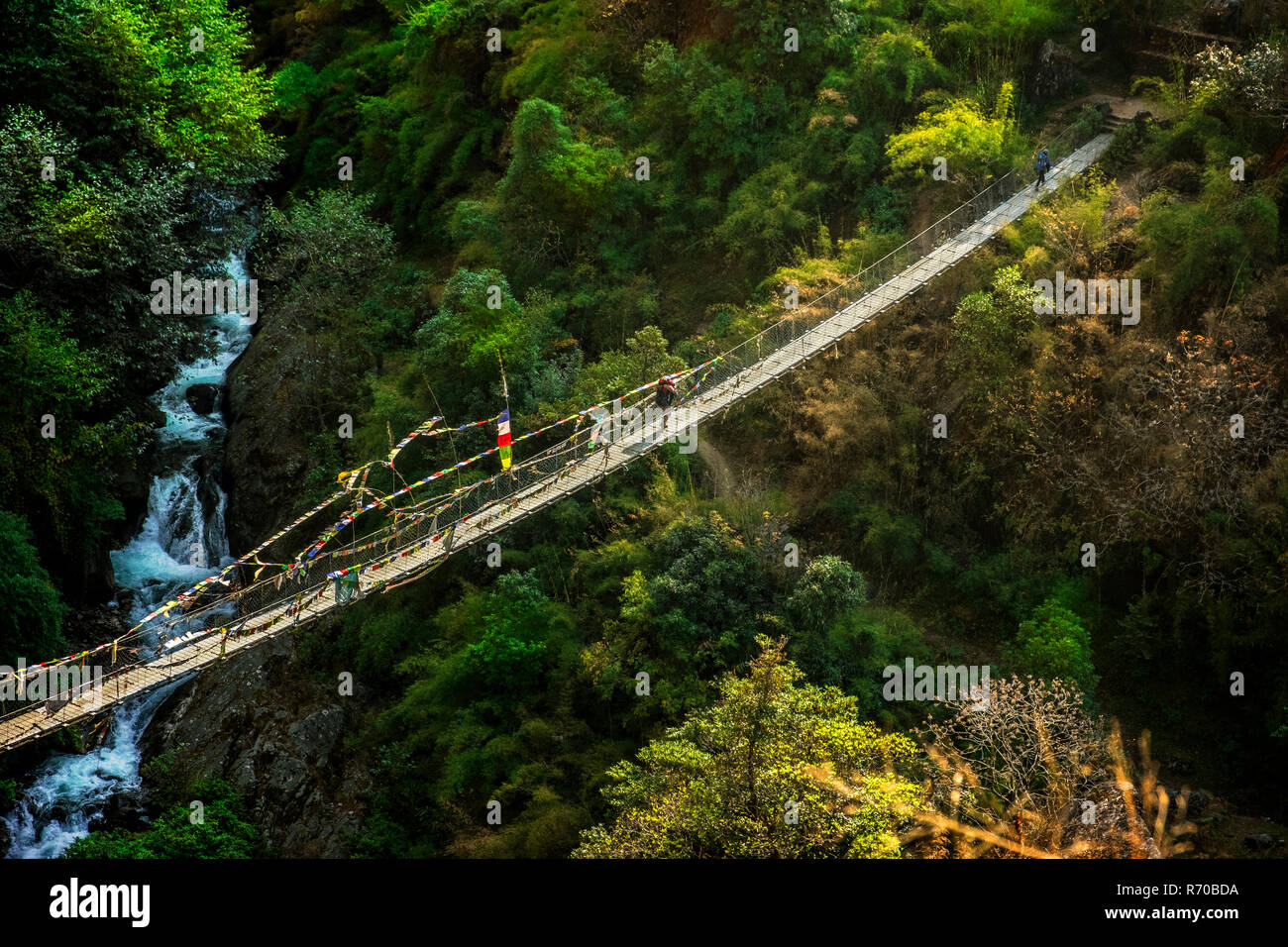 Suspension Bridge At The Langtang Valley High Resolution Stock ...
