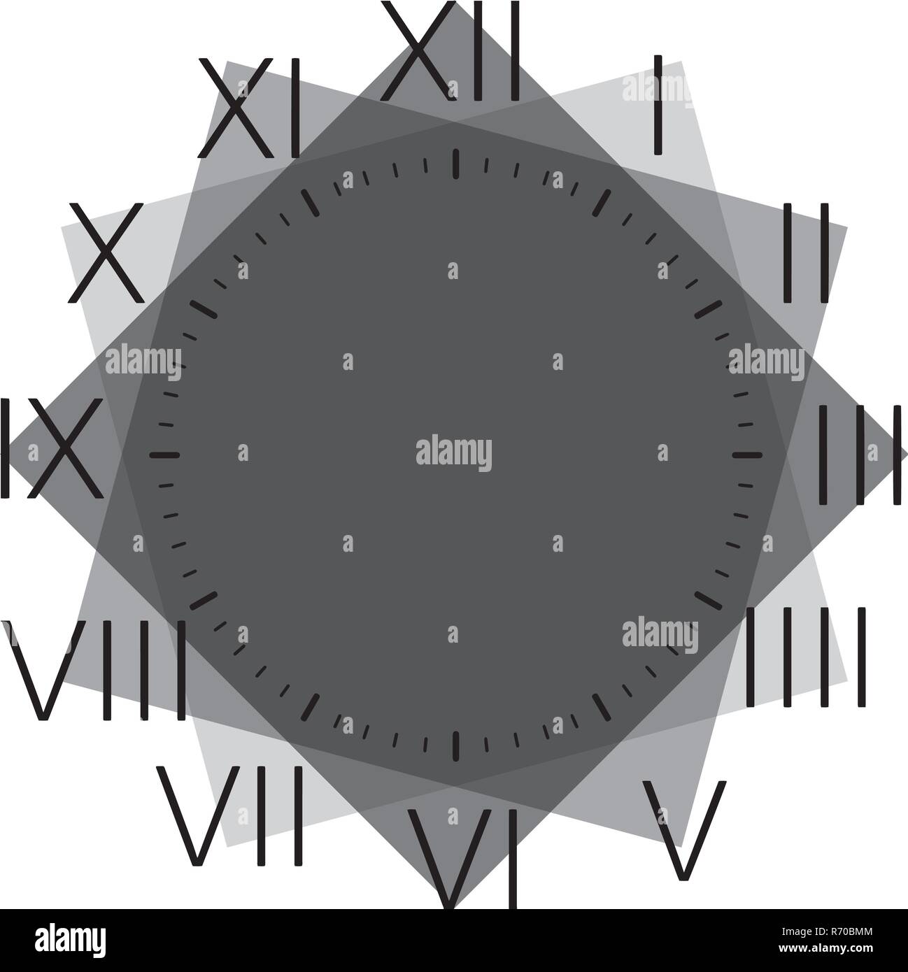 clock dial black roman vertical numbers on diamond rectangles clock ...