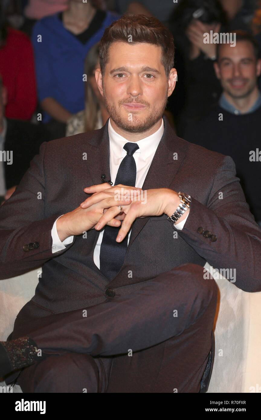 Michael Buble recording the ZDF talk show 'Markus Lanz' in the TV ...