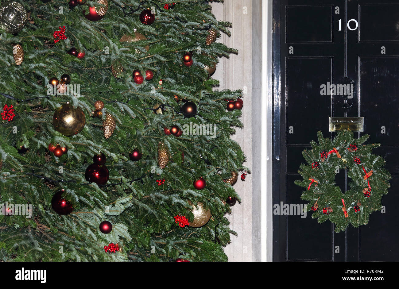 London, UK. Prime Minister the Rt Hon Theresa May switches on the ...