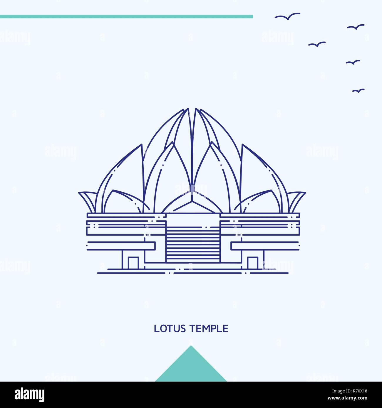LOTUS TEMPLE skyline vector illustration Stock Vector Image & Art - Alamy