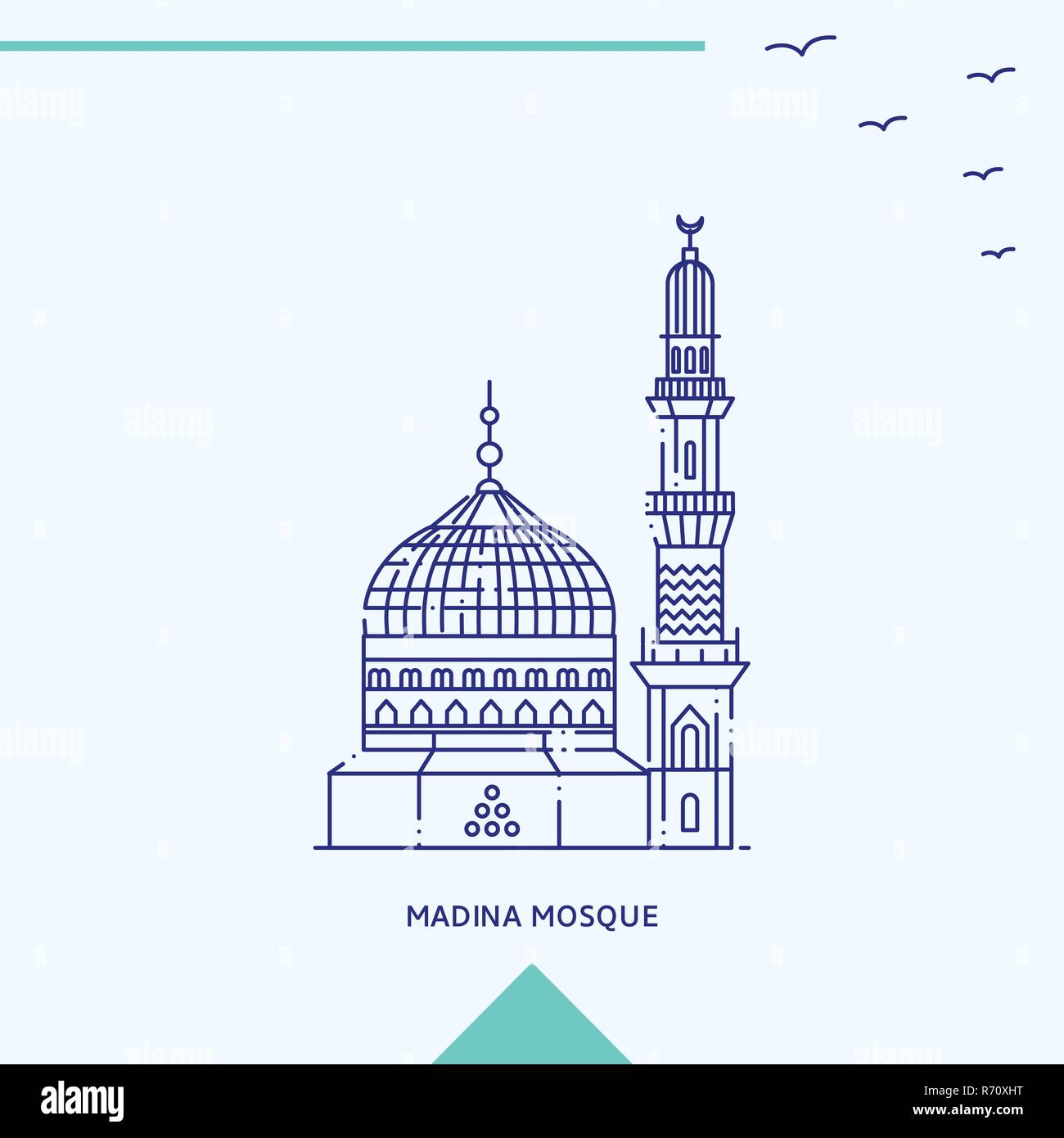 MADINA MOSQUE skyline vector illustration Stock Vector Image & Art - Alamy