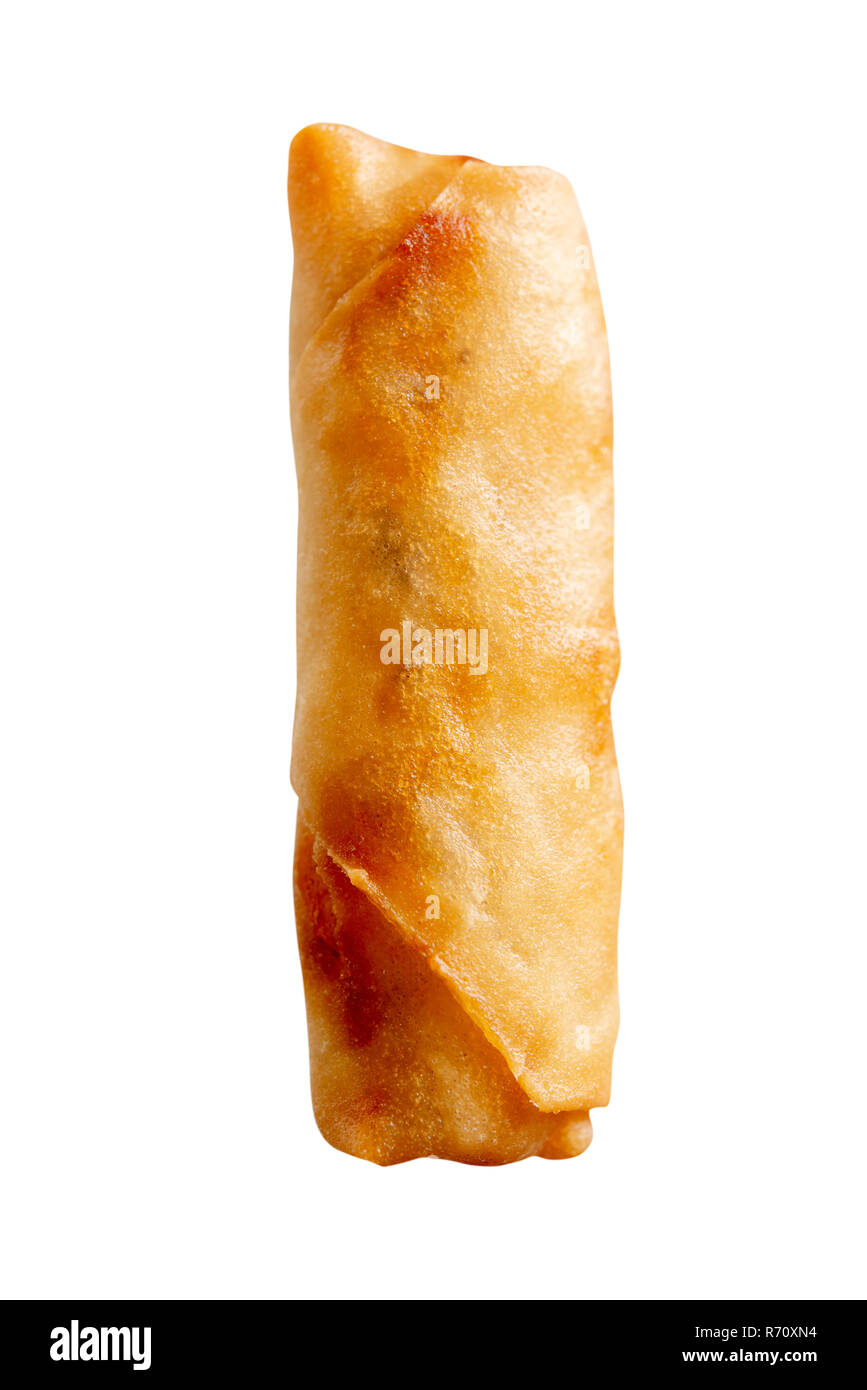 Deep fried spring roll isolated on white background Stock Photo - Alamy