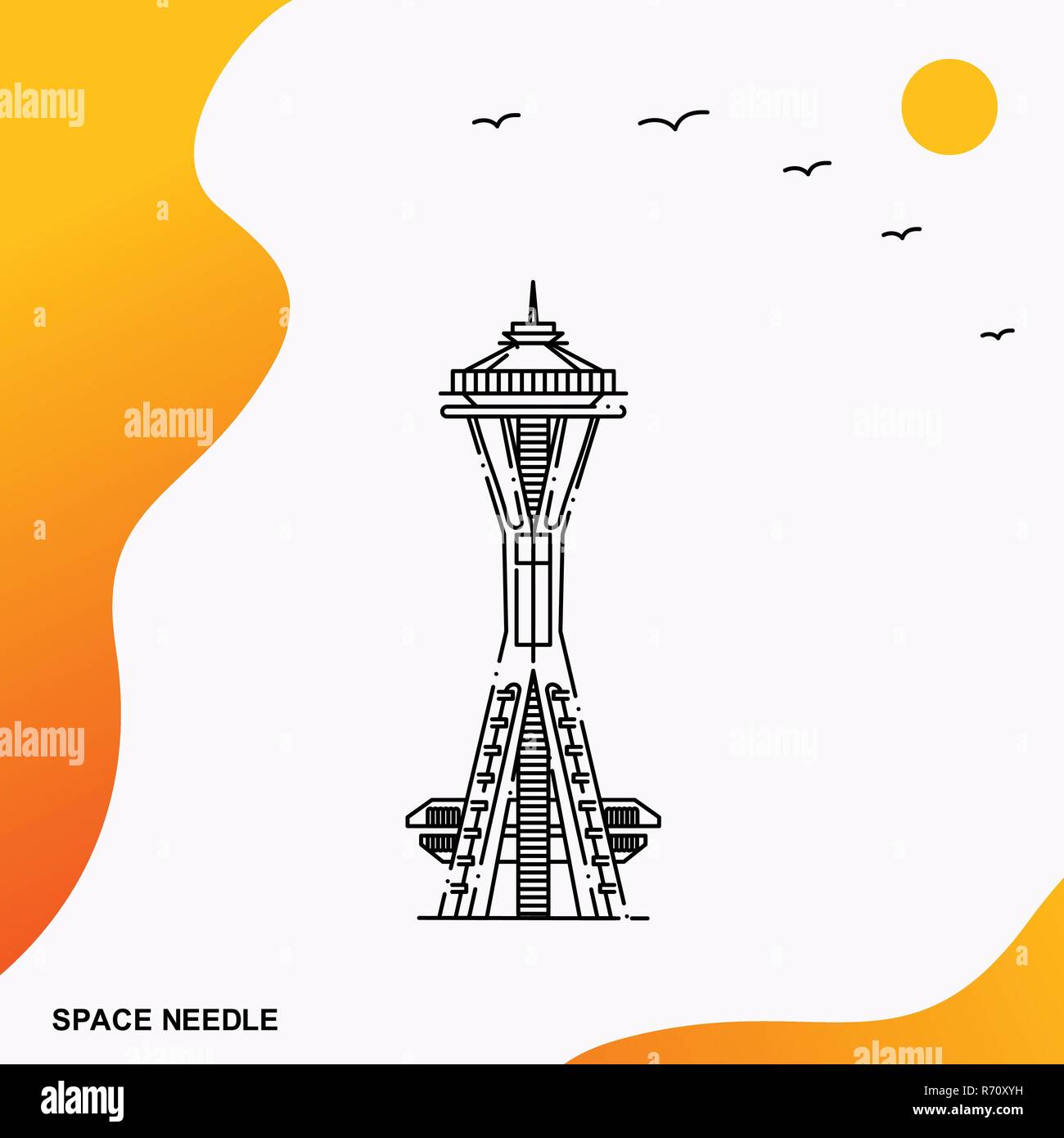 Travel SPACE NEEDLE Poster Template Stock Vector Image & Art - Alamy