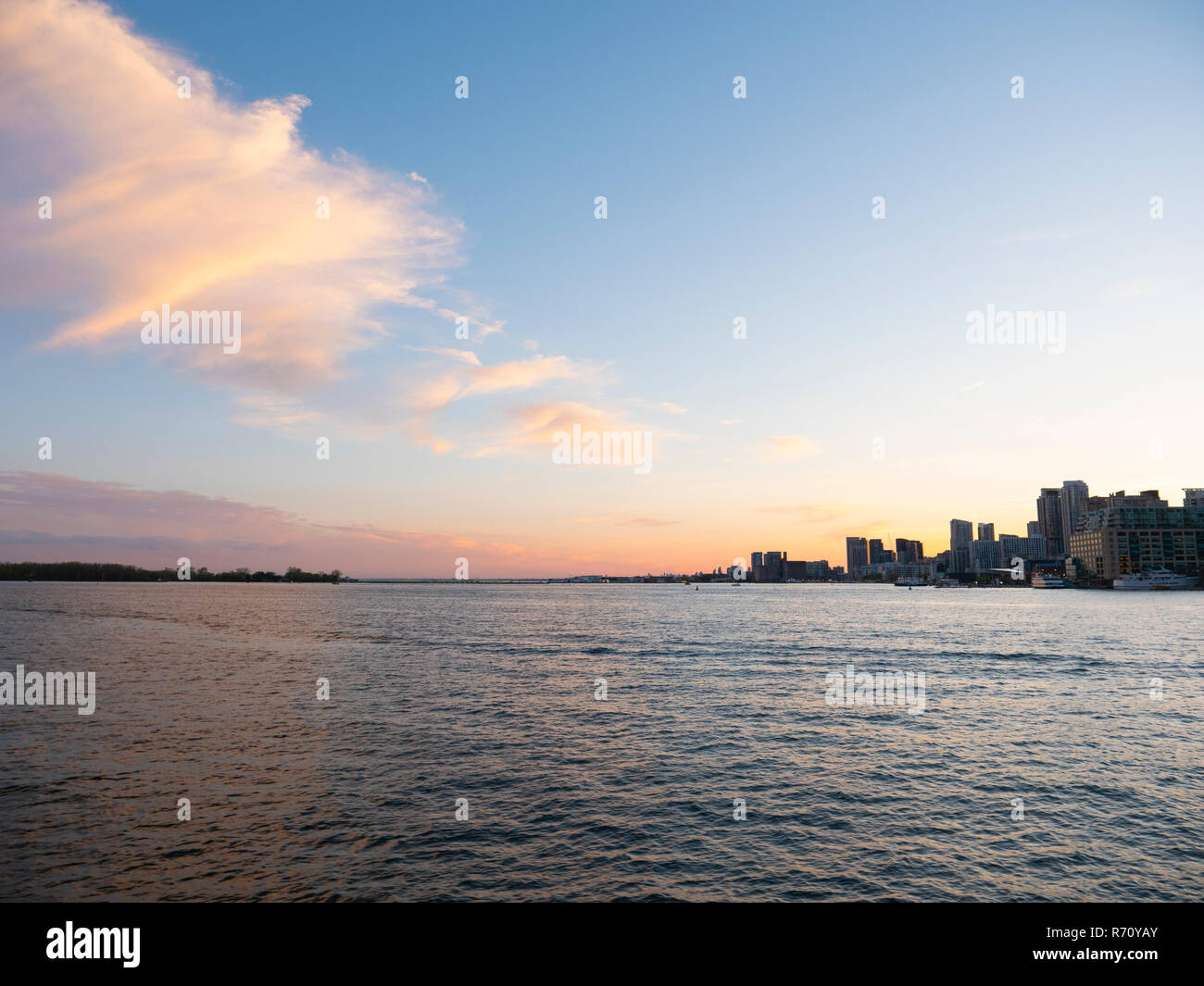 Colorful sunset by the lake Stock Photo - Alamy