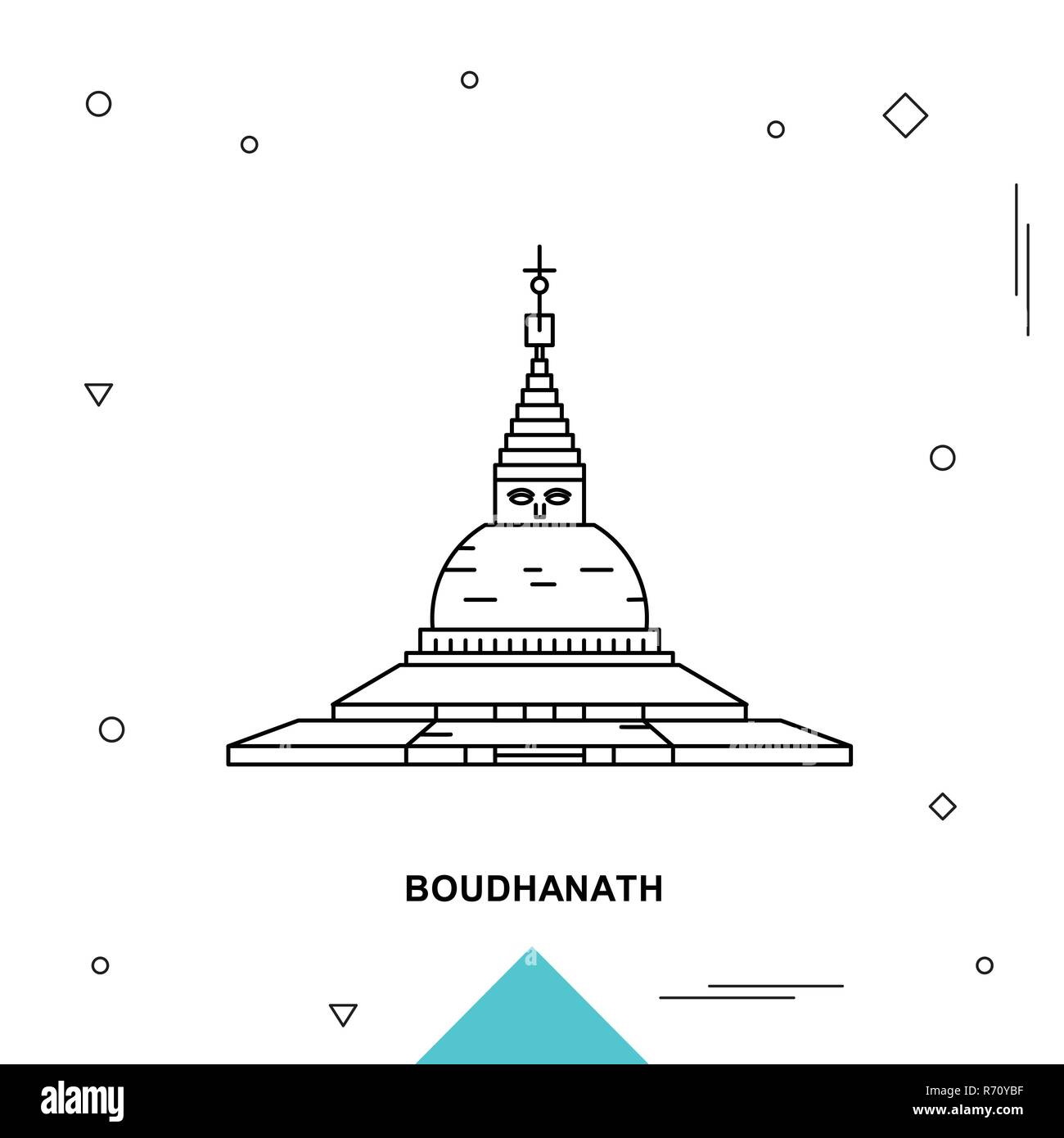Nepal stupa sunset Stock Vector Images - Alamy