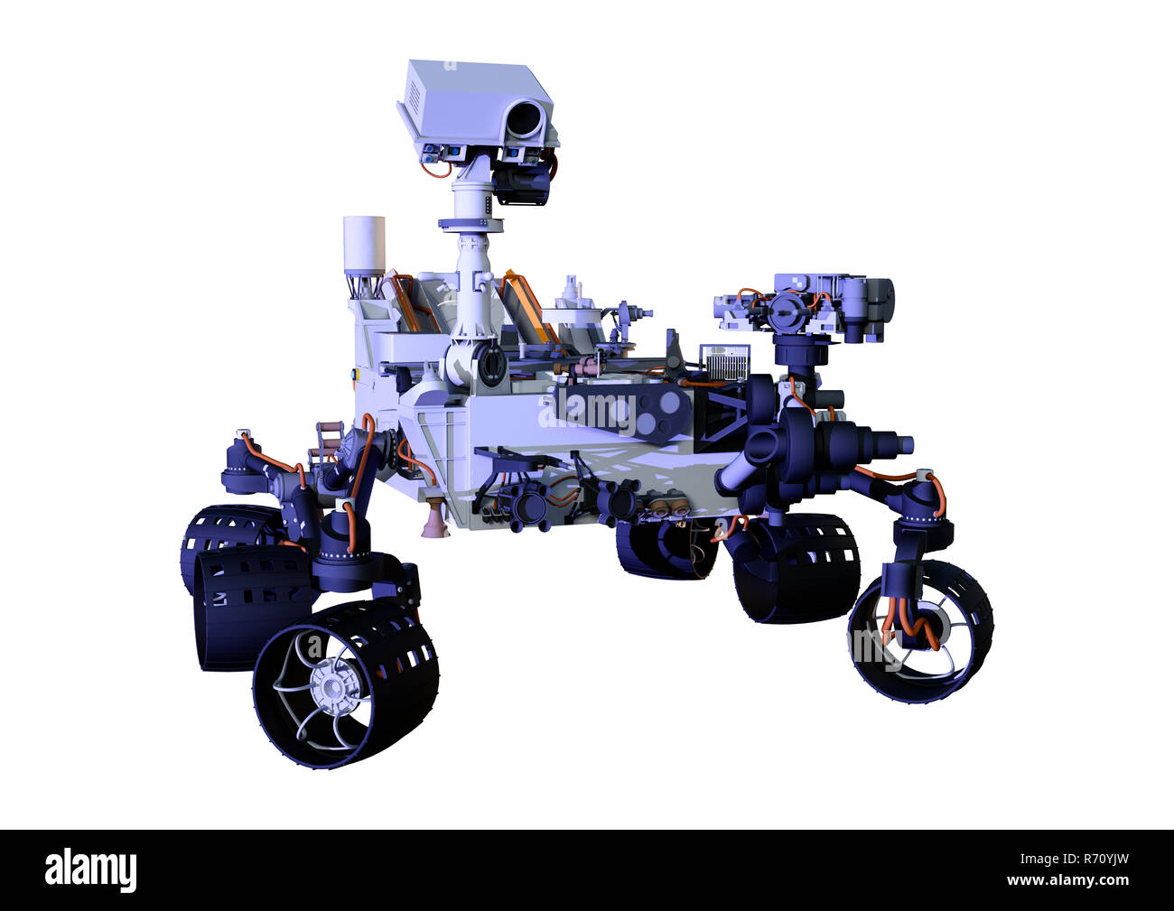 3D Rendering Mars Rover on White Stock Photo - Alamy