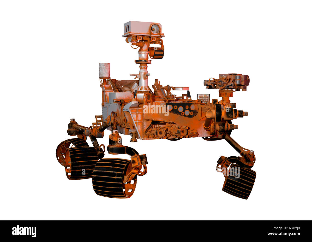 3D Rendering Mars Rover on White Stock Photo - Alamy
