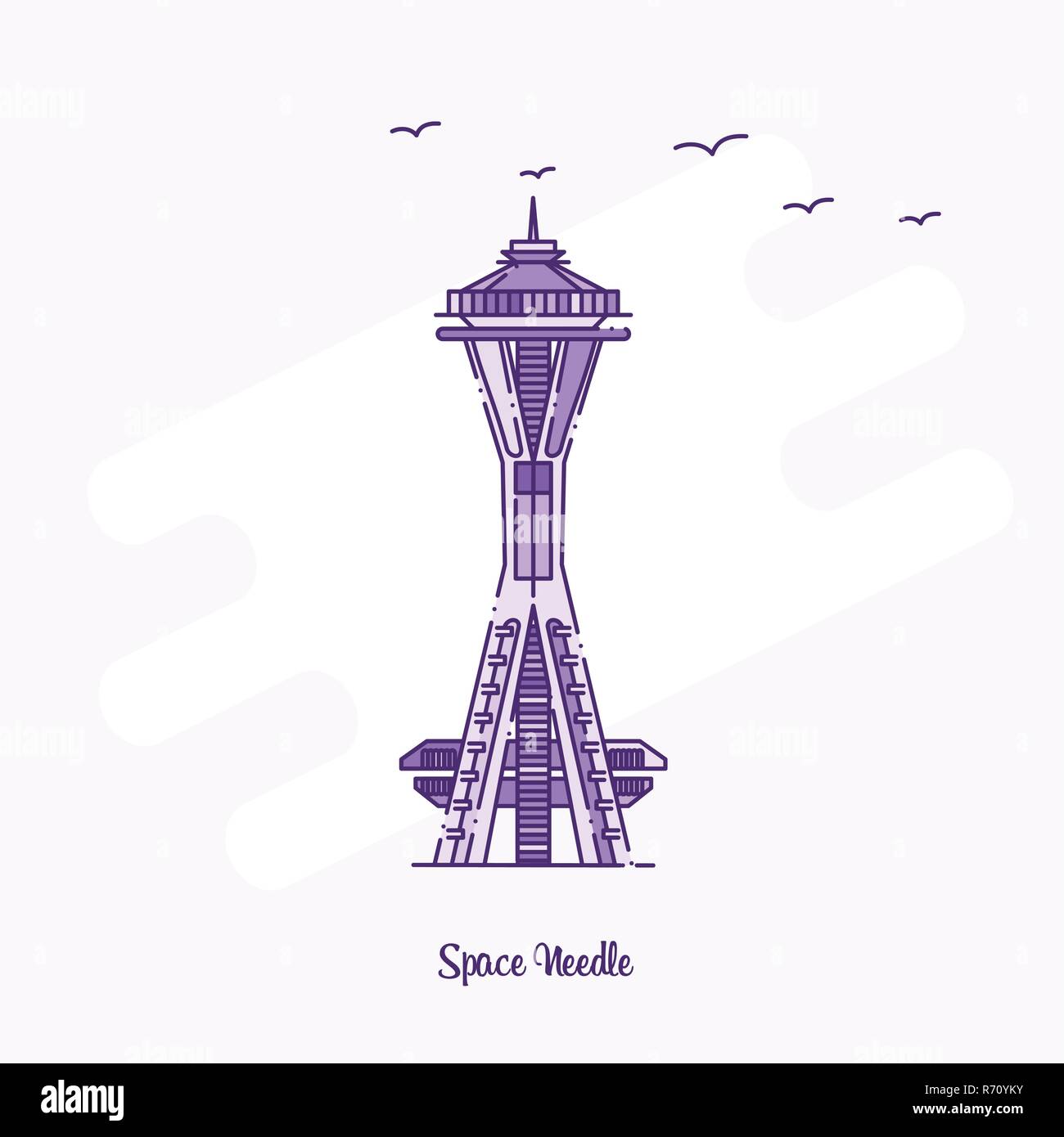 Seattle space needle mount rainier Cut Out Stock Images & Pictures - Alamy