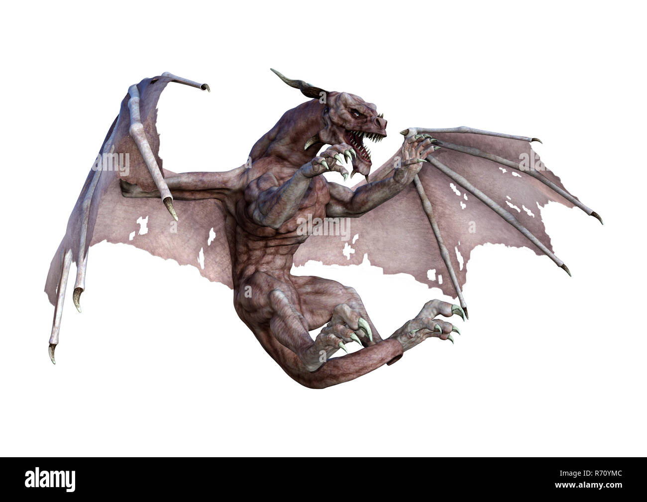3D Rendering Fantasy Vampire Dragon on White Stock Photo - Alamy