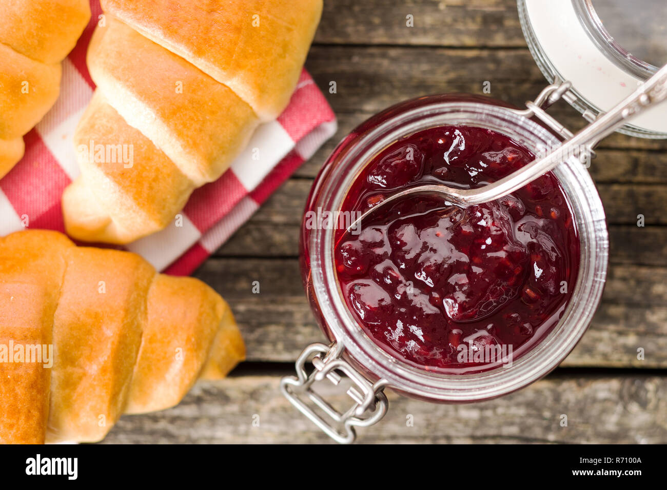 Raspberry jam jelly Stock Photo - Alamy