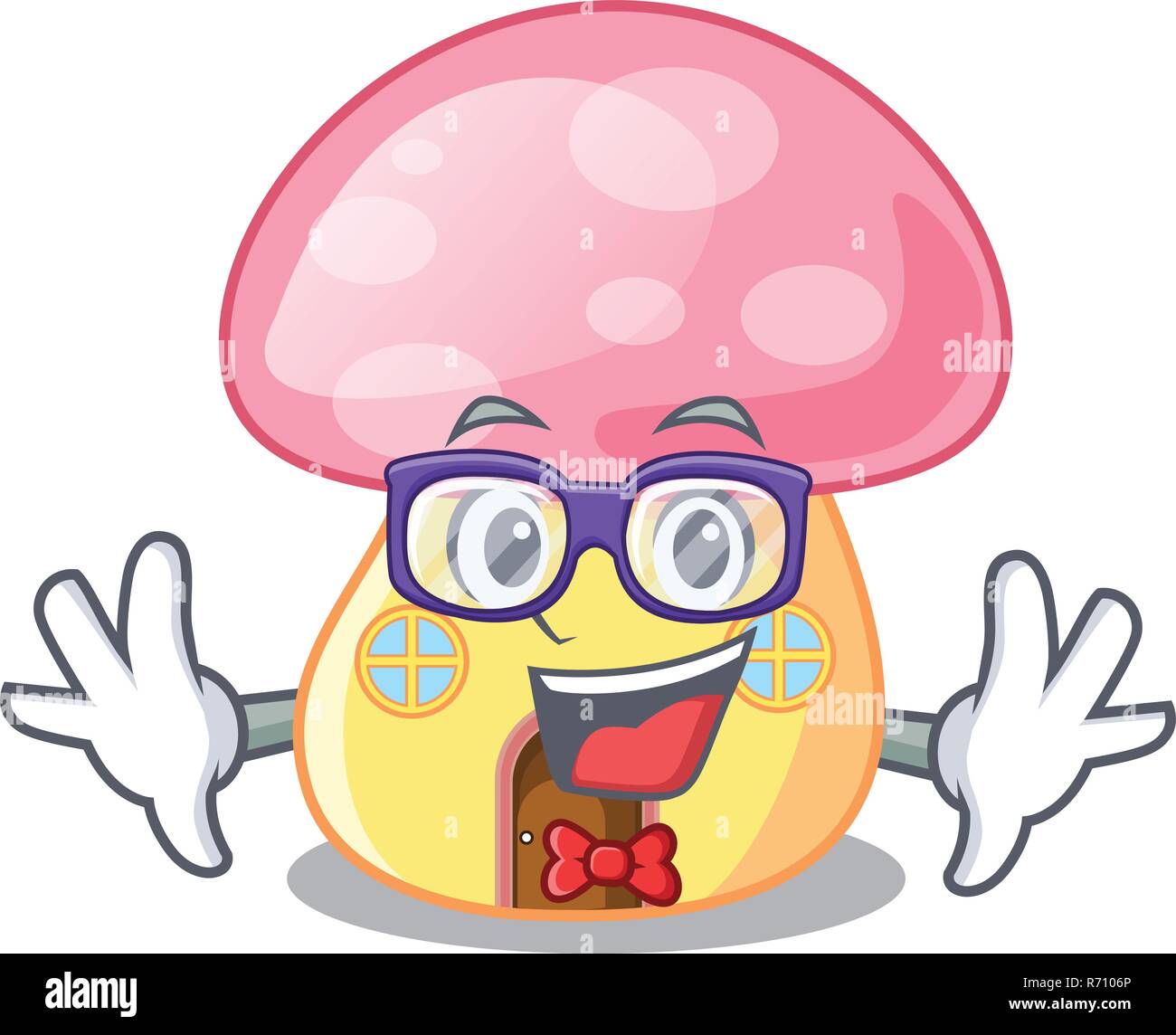 Geek fairy House mushroom on a cartoon Stock Vector Image & Art - Alamy