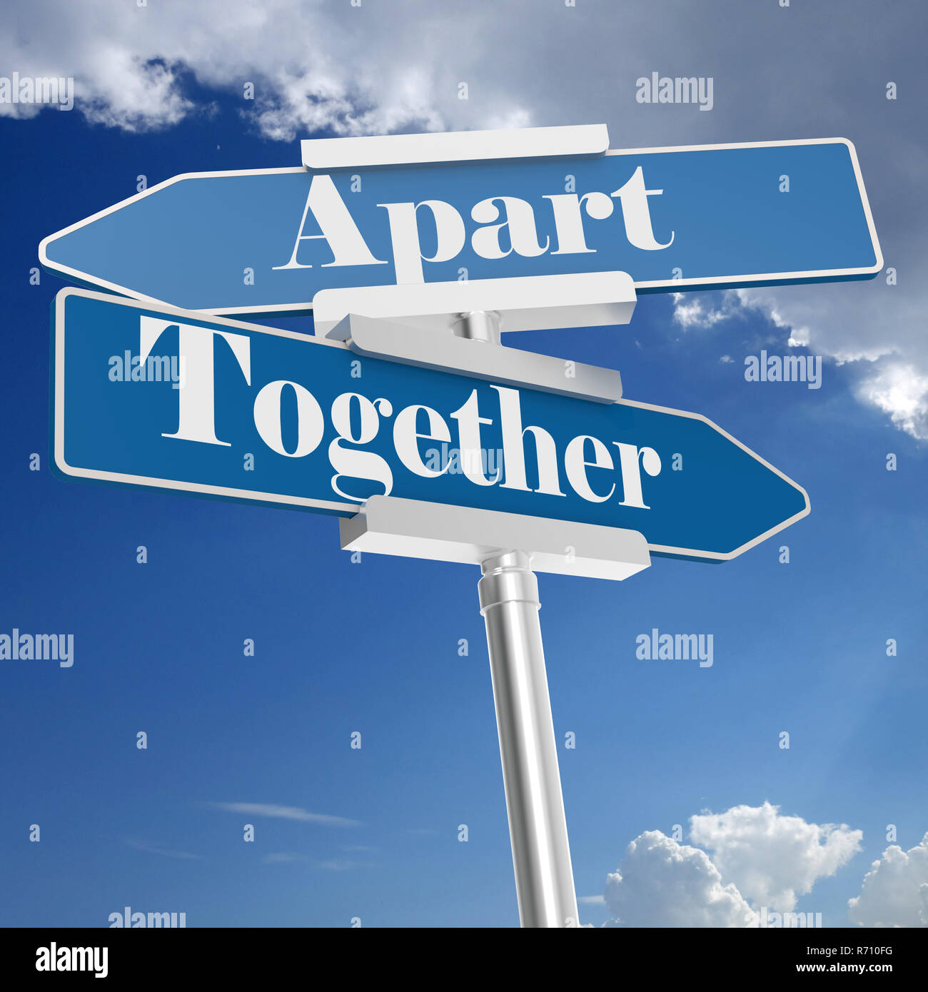 Together and Apart signs Stock Photo - Alamy