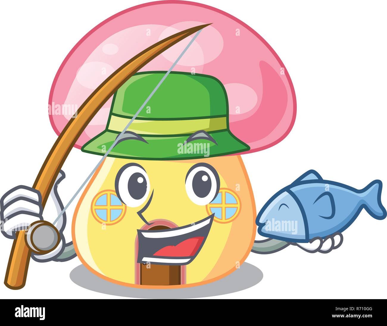 Fishing mushroom house in a shape character Stock Vector Image & Art ...