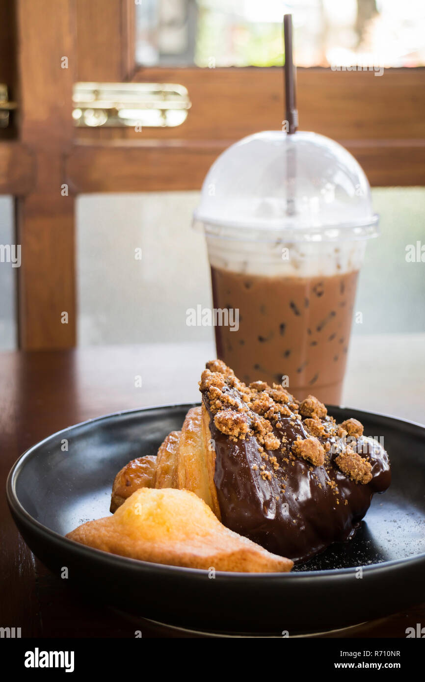 Breakfast set of coffee drink and homemade bakery Stock Photo - Alamy