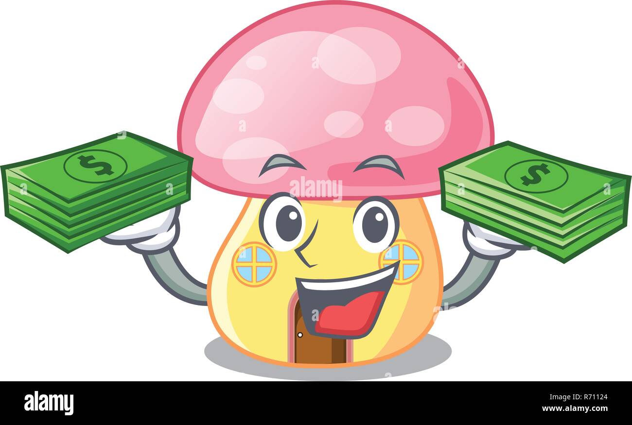 With money mushroom house in a shape character Stock Vector Image & Art ...