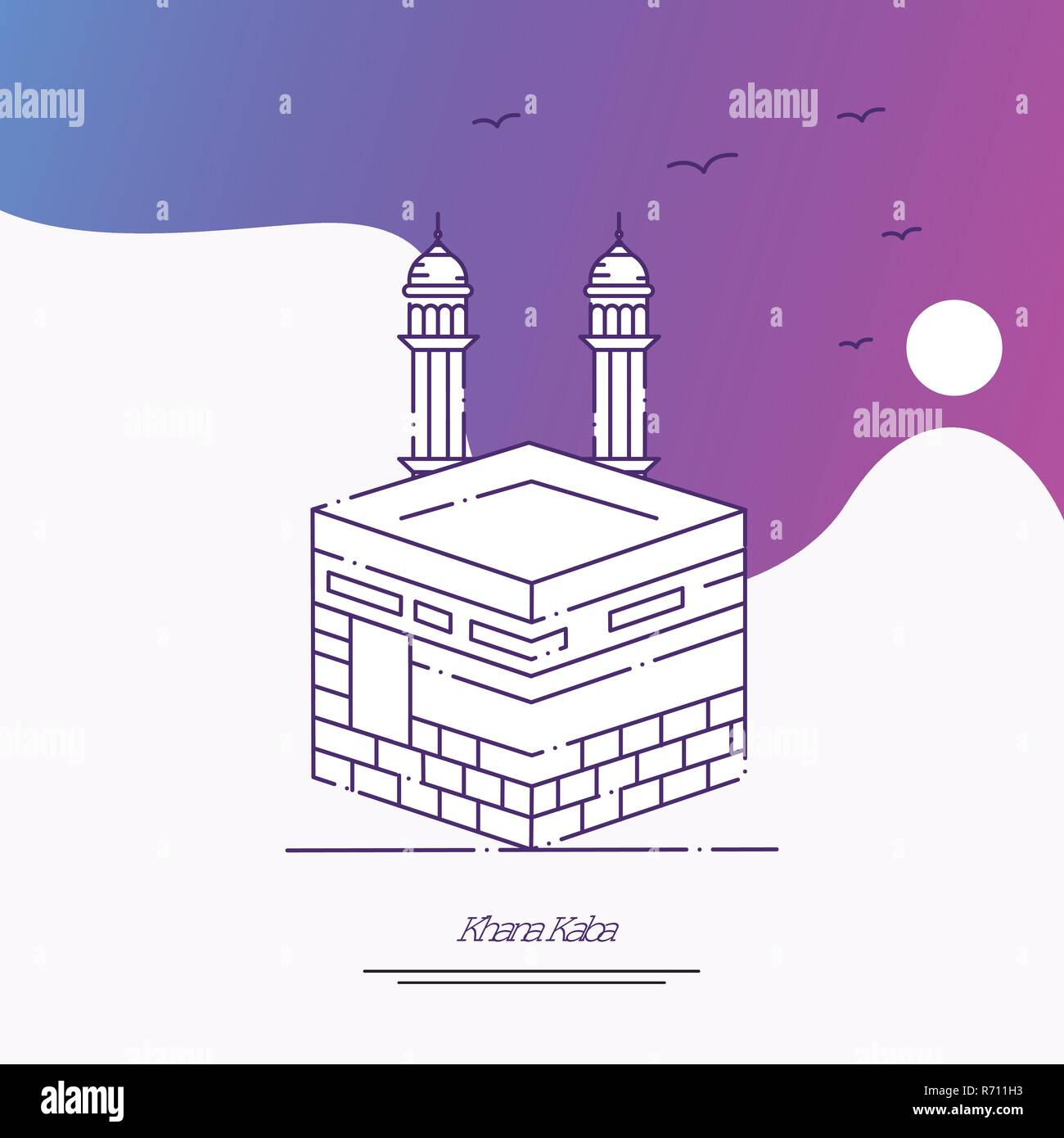 Travel KHANA KABA Poster Template. Purple creative background Stock ...