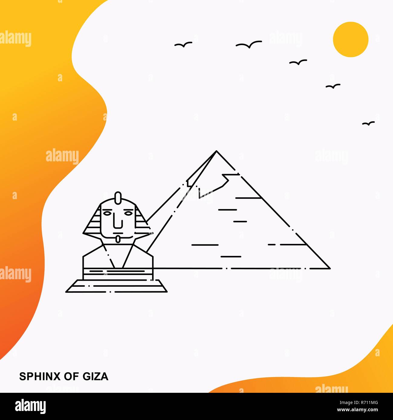 Travel SPHINX OF GIZA Poster Template Stock Vector Image & Art - Alamy