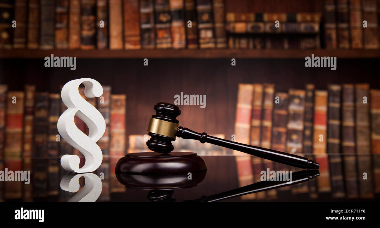 Courtroom, Law theme, mallet of the justice Stock Photo - Alamy