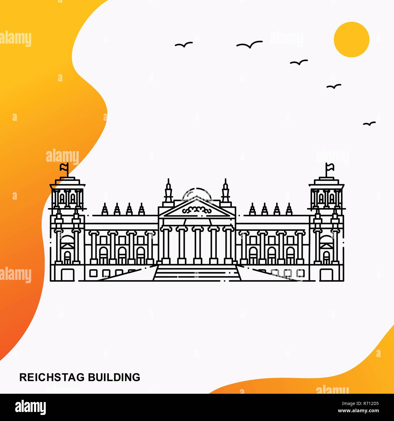 Travel REICHSTAG BUILDING Poster Template Stock Vector Image & Art - Alamy