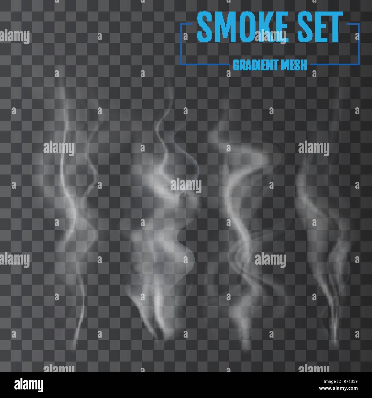 Set smoke waves on transparent hi-res stock photography and images - Alamy